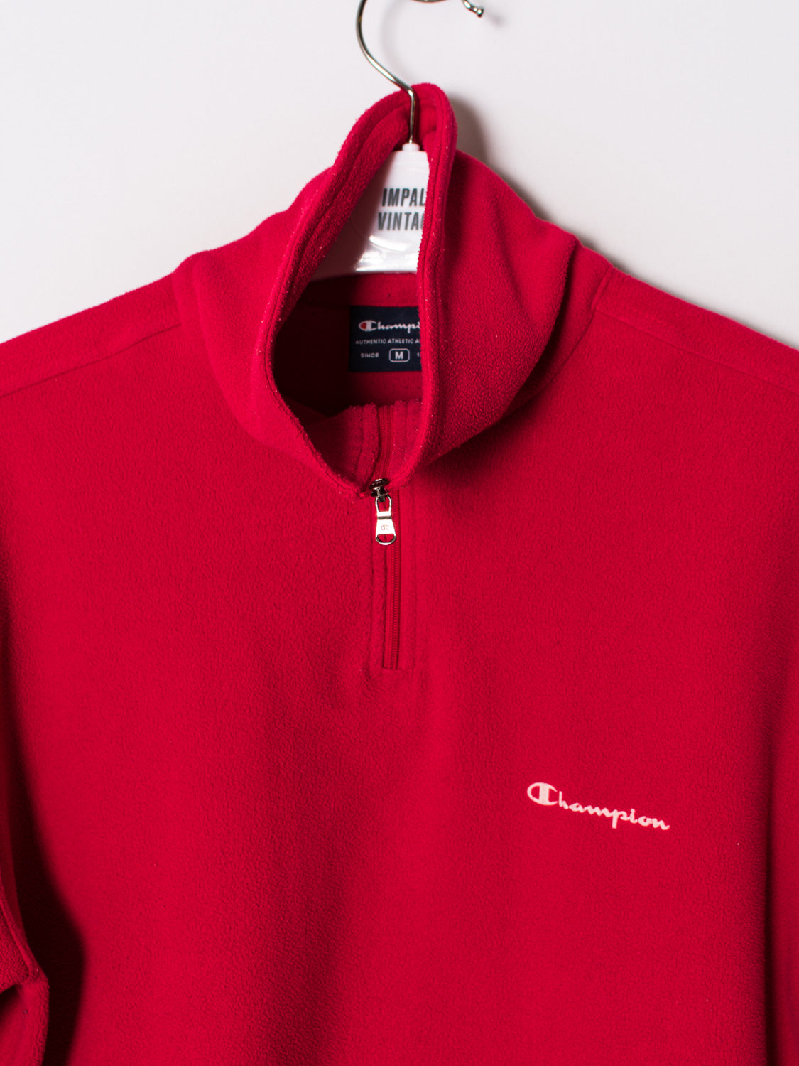 Champion Red 1/3 Zipper Fleece | – Impala Vintage