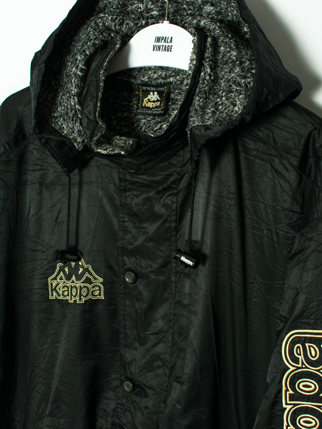 Kappa Black Long VRII Jacket | – Impala Vintage